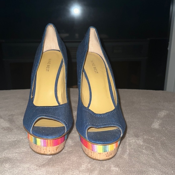 Nine West | Shoes | Nine West Denim Heel | Poshmark
